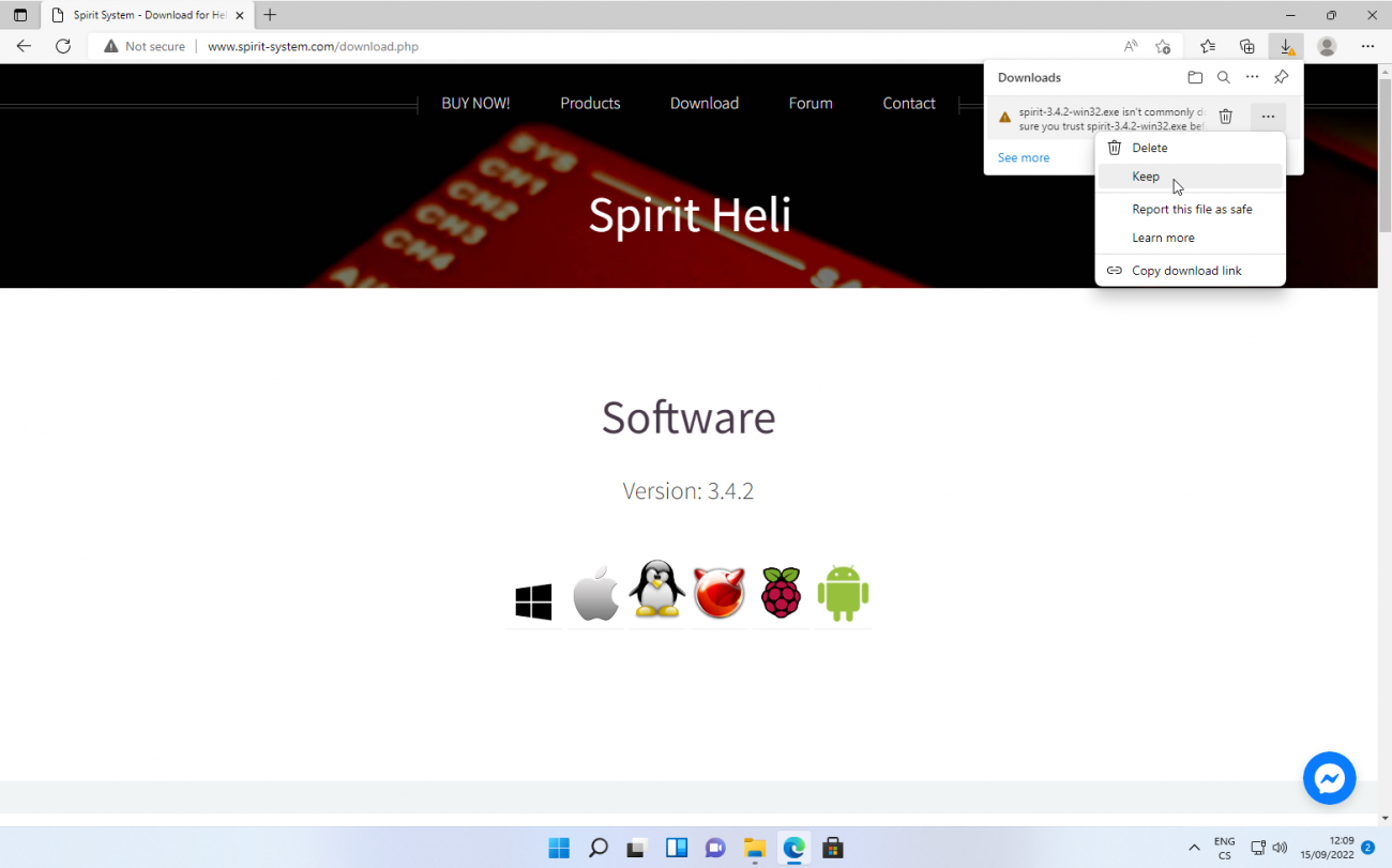 Spirit Settings under Windows - Spirit System Manual